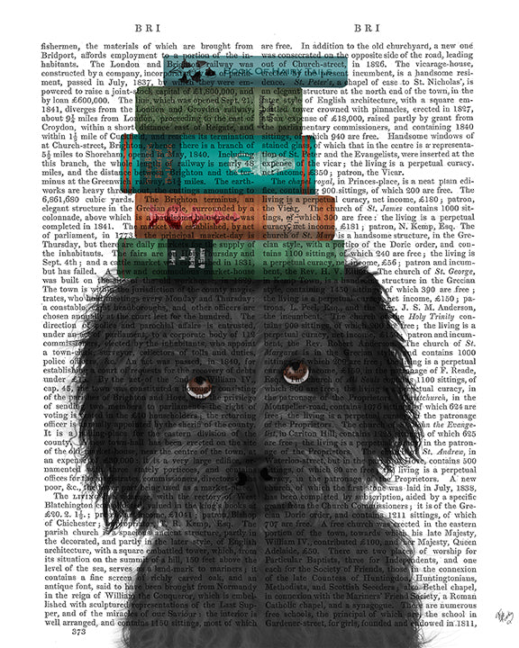 Labradoodle Black & Books Dog Book Print, Art Print, Wall Art — FabFunky