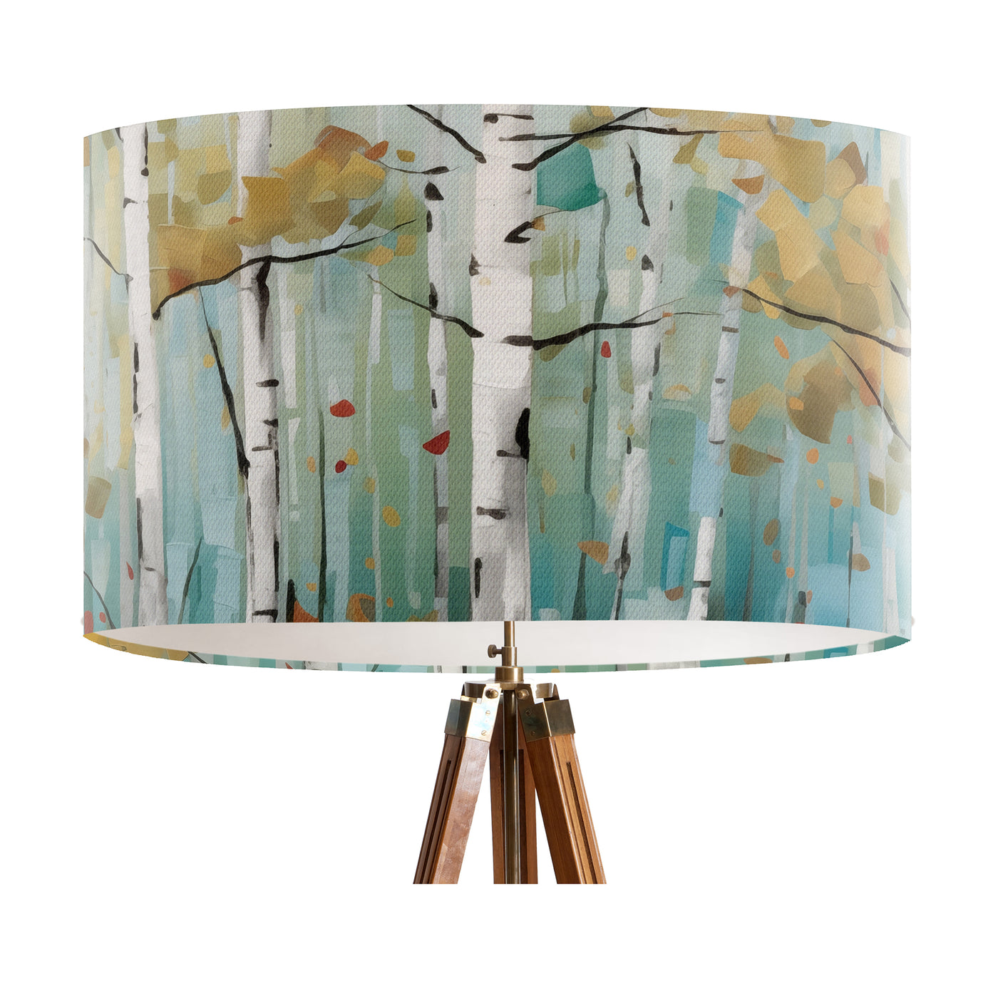 Birch Trees Lamp shade, Scandi Forest Drum Shade, Pendant Lighting ...