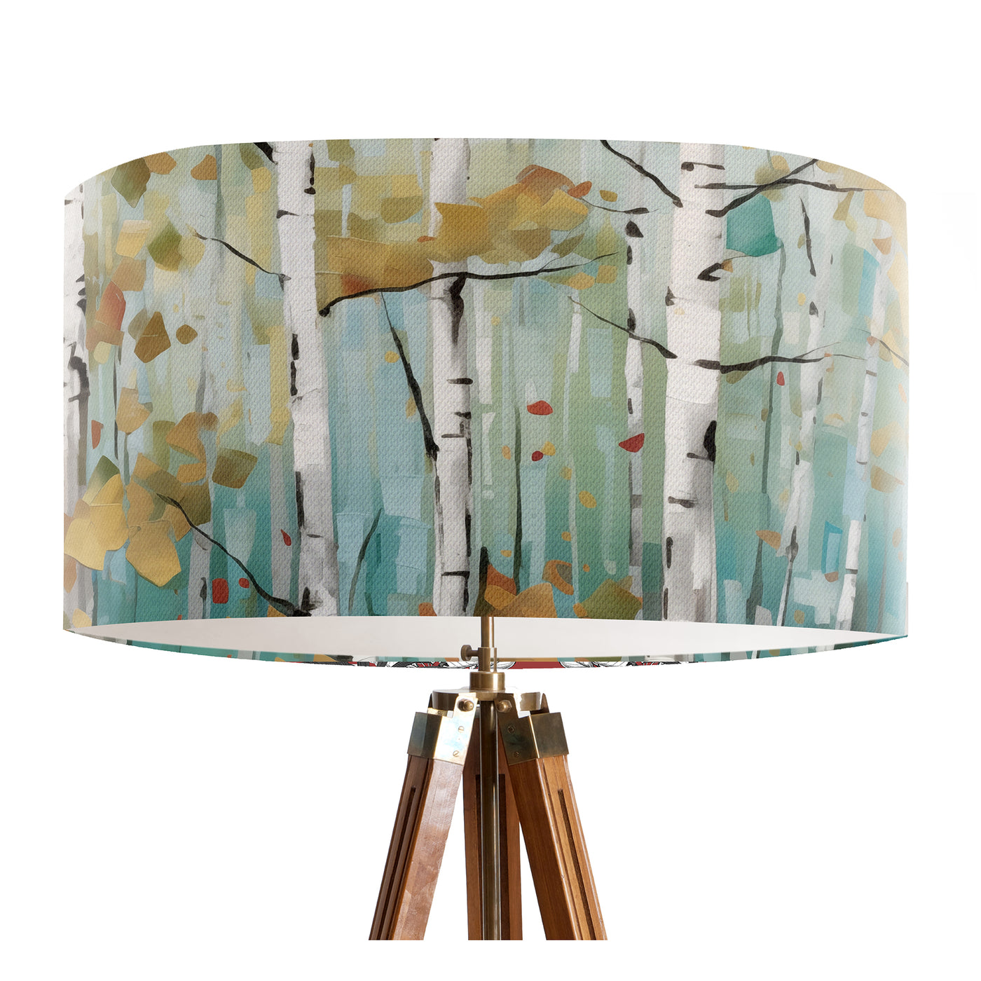 Birch Trees Lamp shade, Scandi Forest Drum Shade, Pendant Lighting ...