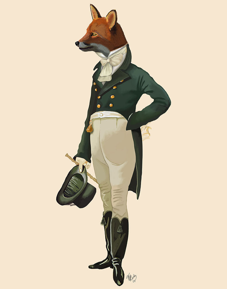 Dandy Fox, Full, Art Print, Canvas Wall Art — FabFunky