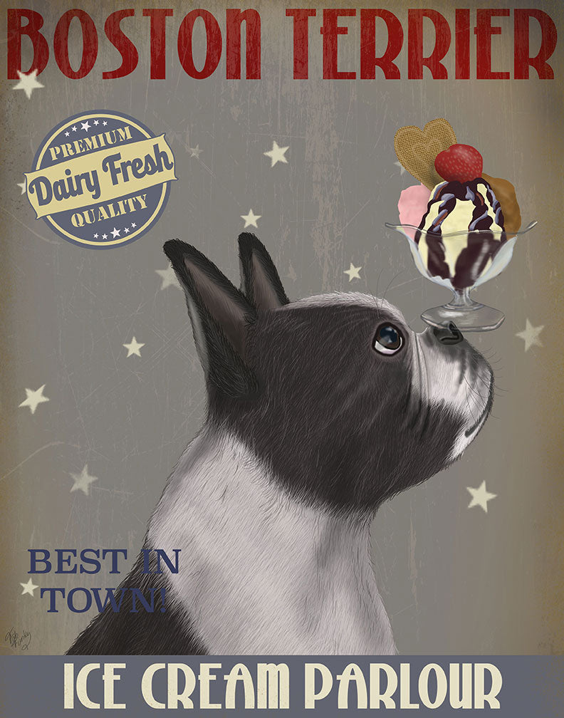 Vintage Boston Terrier Art