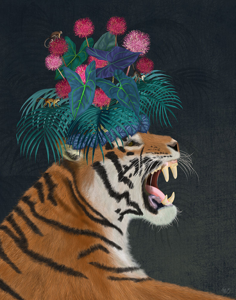 Hot House Tiger 1, Art Print, Canvas Wall Art — FabFunky