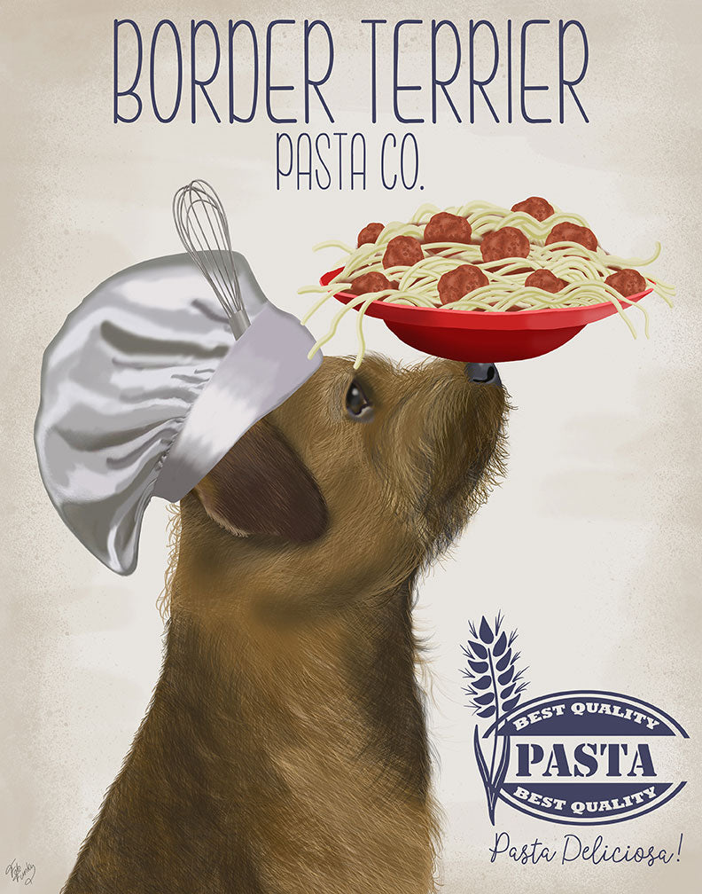 Border Terrier Pasta Cream, Dog Art Print, Wall art — FabFunky
