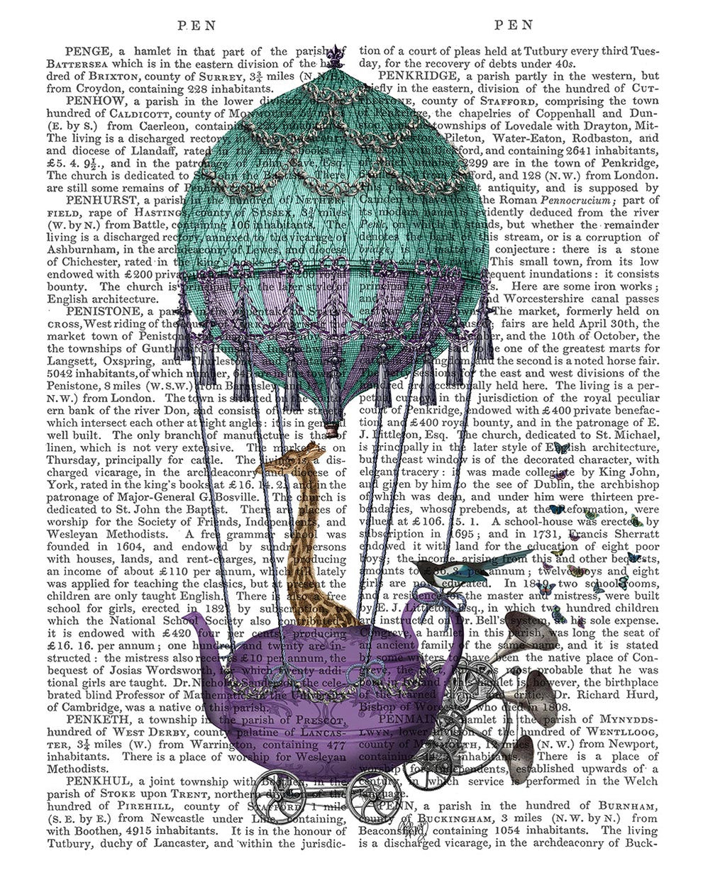 Hot Air Balloon Book Prints — FabFunky