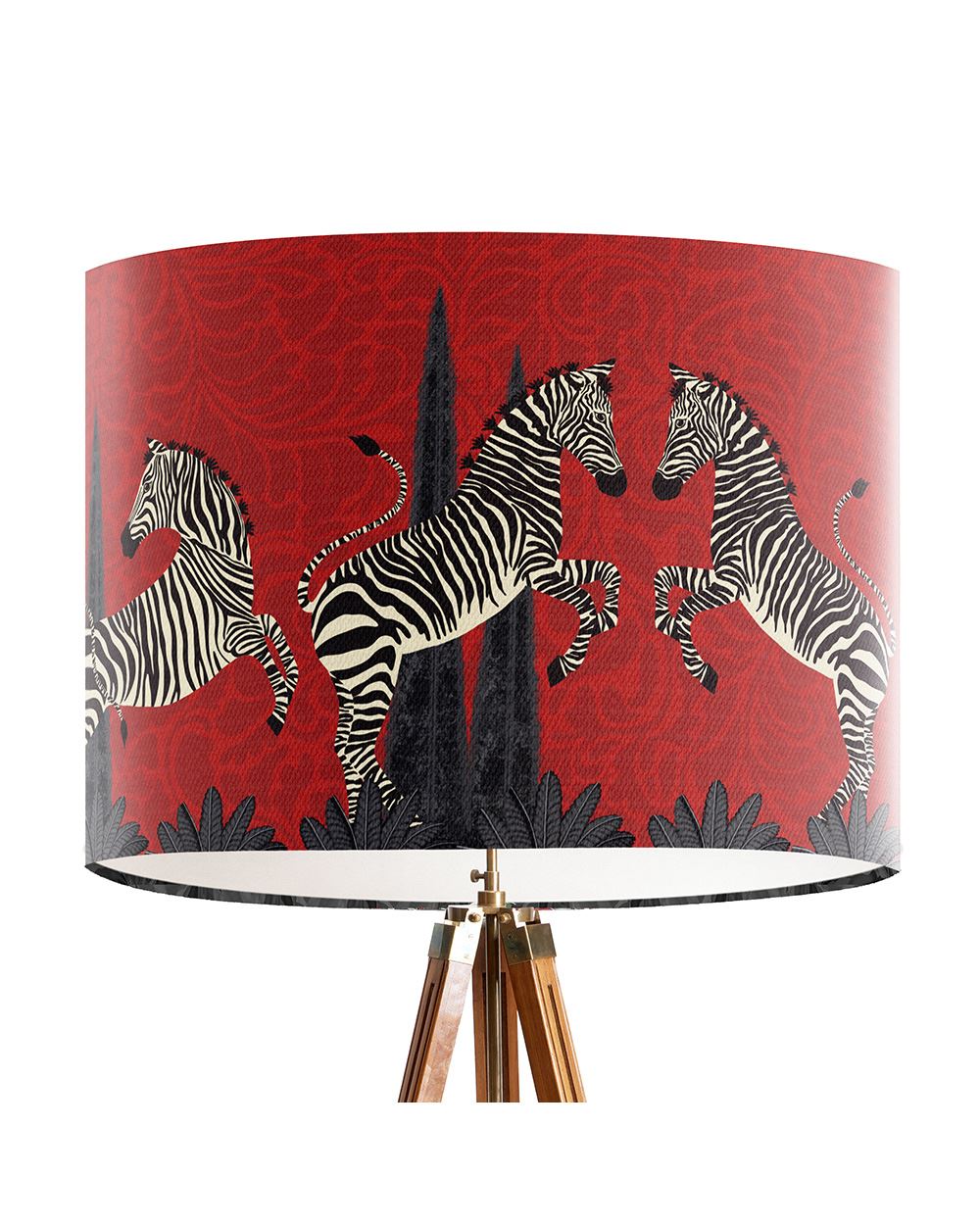 Dancing Zebra Ruby, Animalia, Lamp shade, Drum, Pendant Lighting — FabFunky