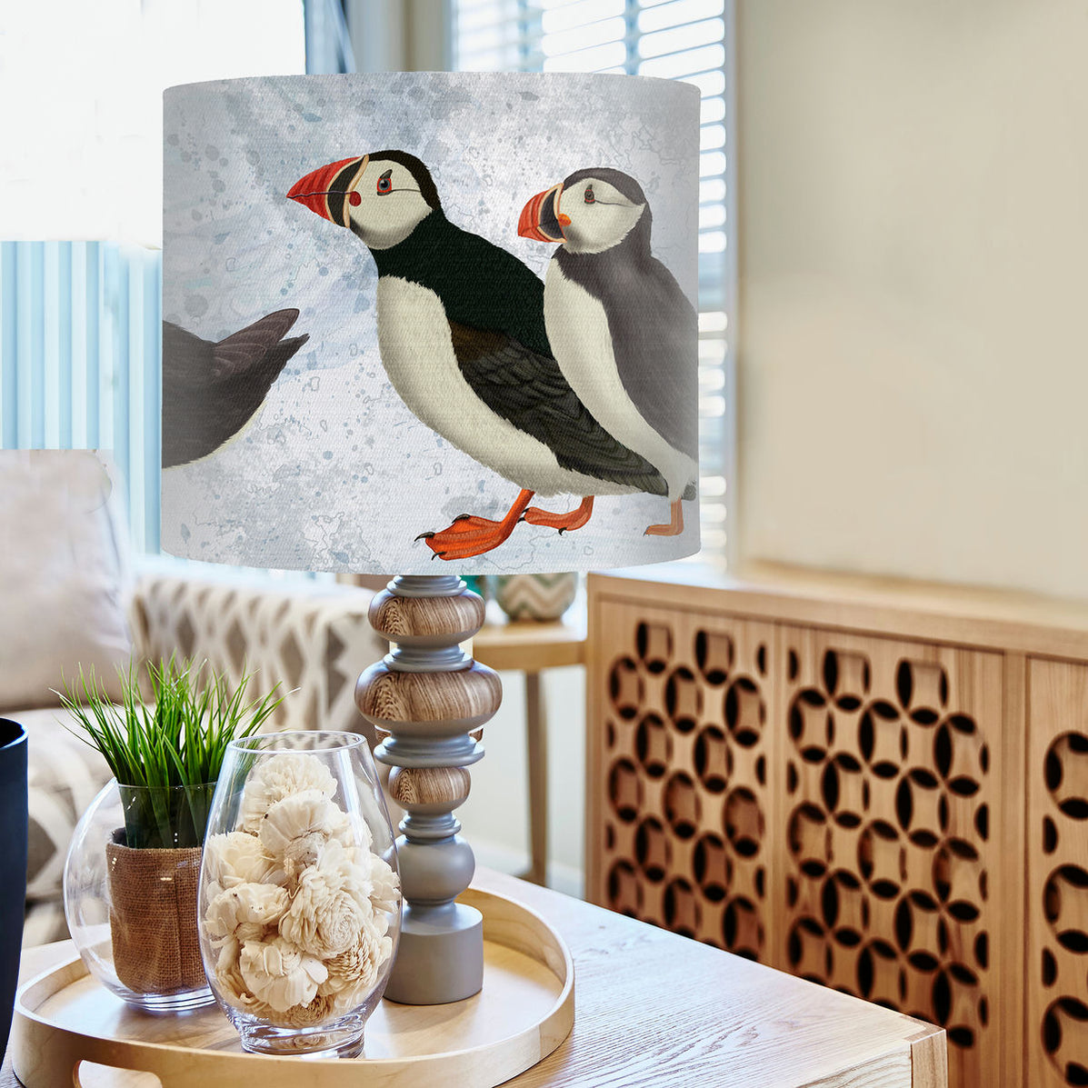 Puffin, Lamp shade, Drum, Pendant Lighting — FabFunky