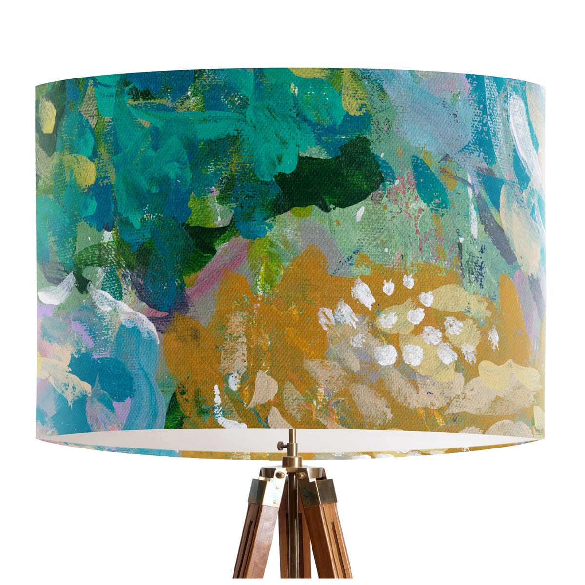 Celebrations, Loose florals Lamp shade, Drum, Pendant Lighting — FabFunky